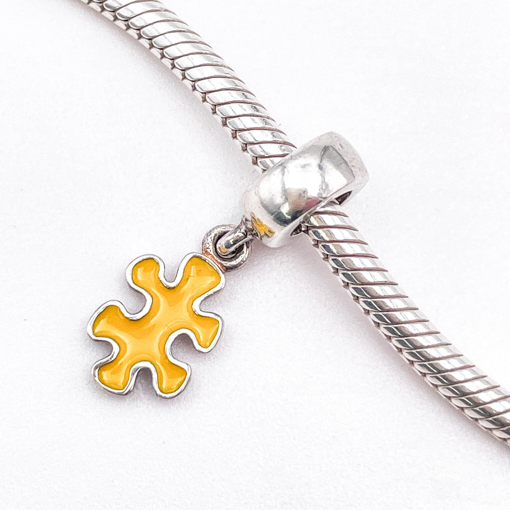 PANDORA RARE Genuine Yellow Autism Jigsaw Puzzle Dangle Charm – Legacy ...