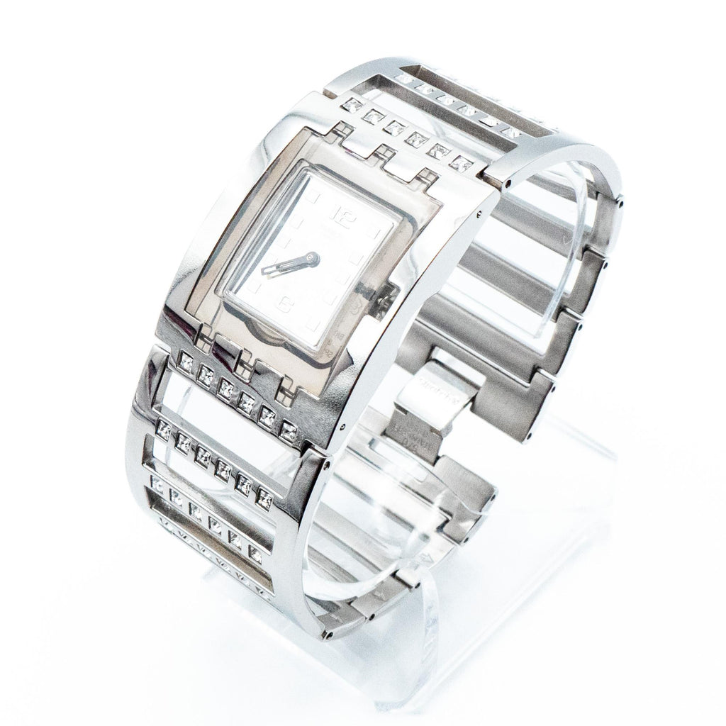 Swatch Square Brilliant Bangle Watch SUBM103G – Legacy Collectors
