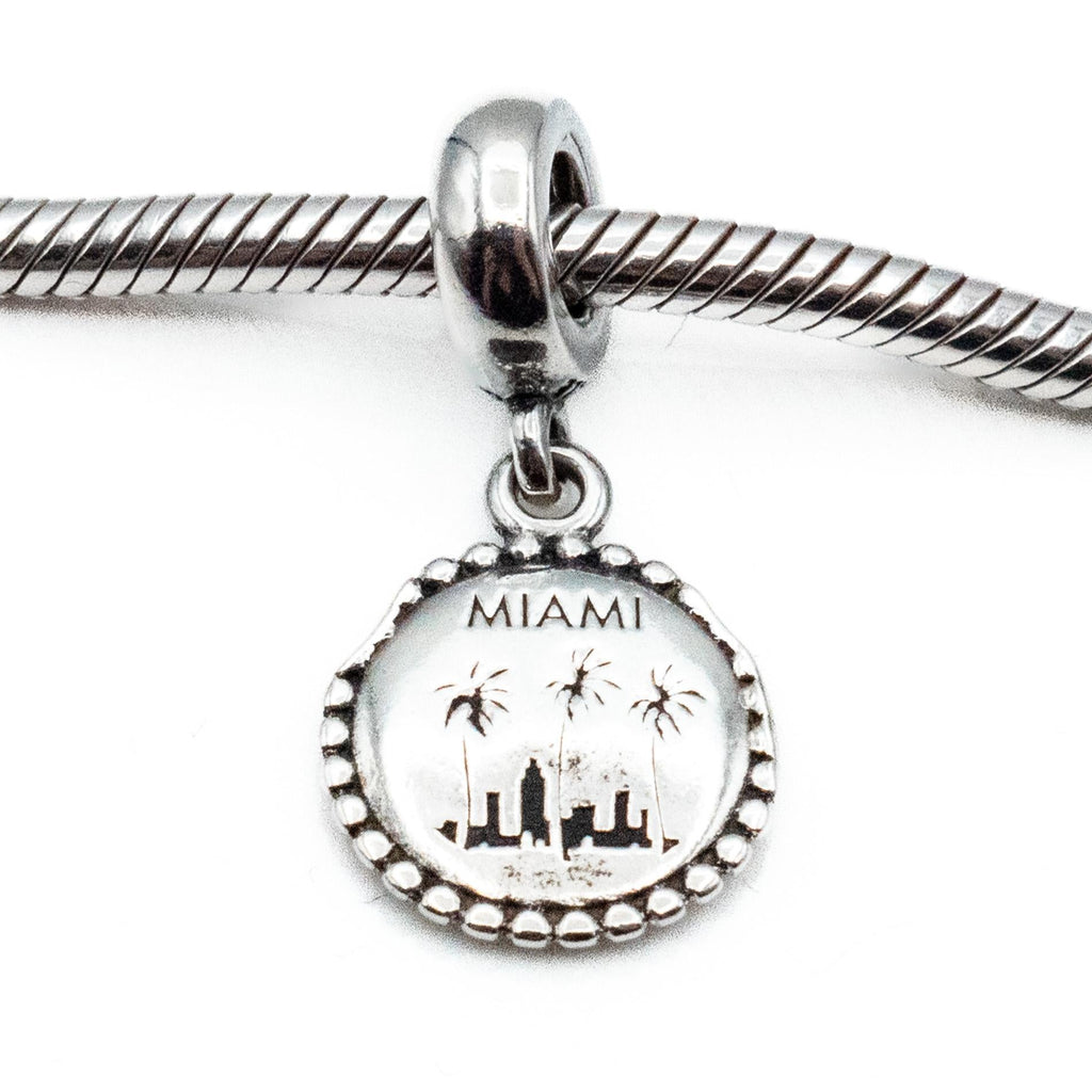 PANDORA Rare Retired Miami Travel Vacation Sterling Silver Dangle Char ...