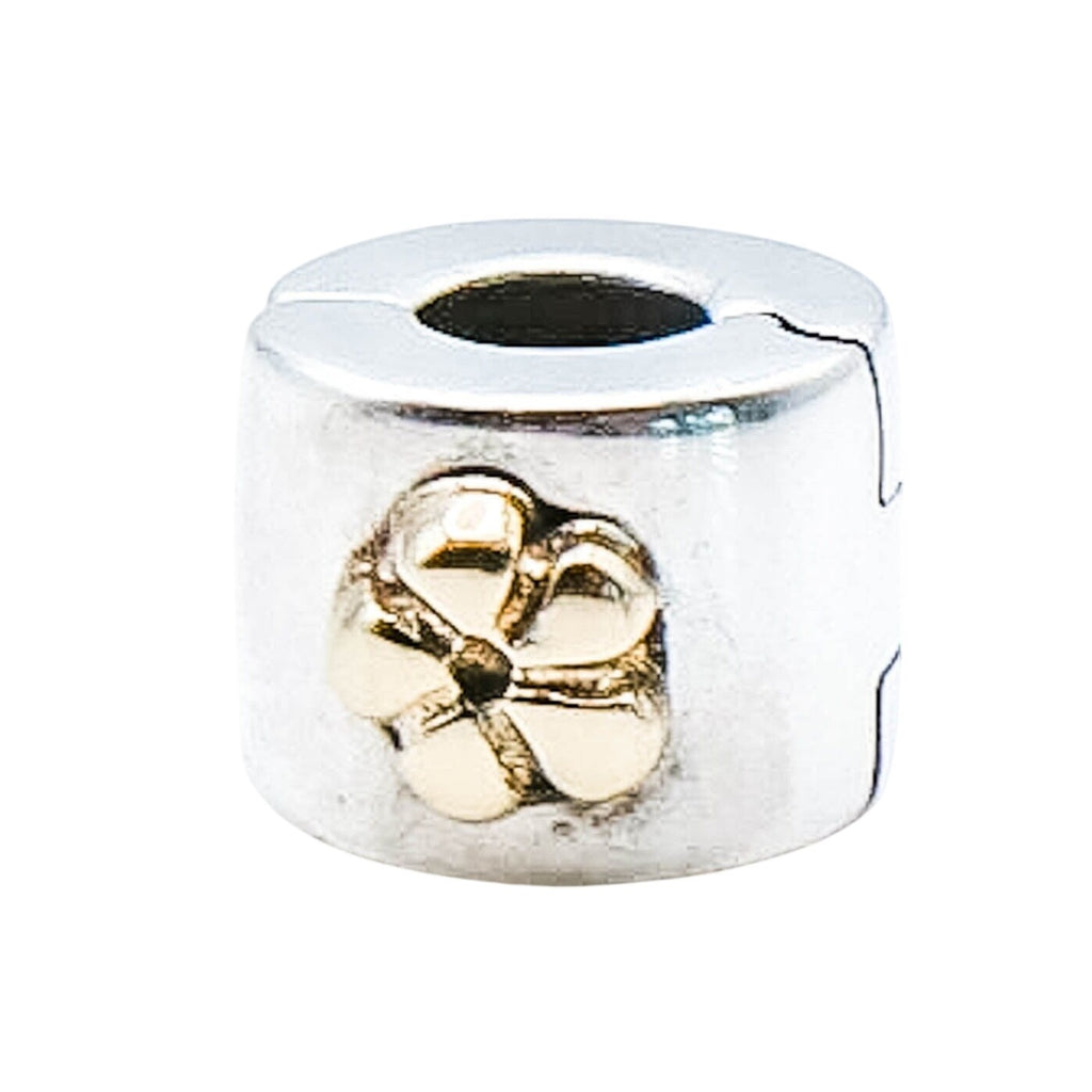 Pandora Flower Clip Charm Sterling Silver With 14K Gold Flowers ...