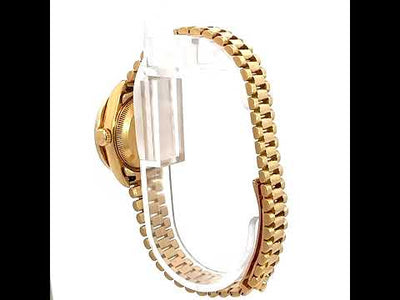 Rolex Ladies 18K Yellow Gold President Datejust Watch With Diamond Bez ...